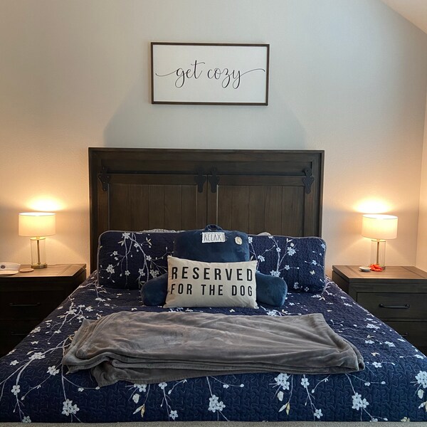 Get Cozy Sign | Bedroom Sign | Bedroom Wall Decor | Wood Sign | Sign ...