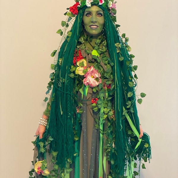 Green Yarn Wig, Mother Nature Wig, Te Fiti Costume Wig, Green Goddess ...