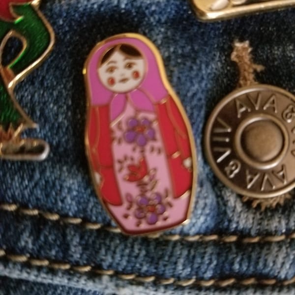 Russian Doll Pin, Nesting Doll Enamel Pin, Matryoshka Enamel Pin ...