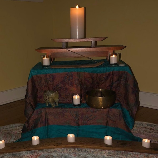 Puja Table. Meditation Shrine. Prayer Table. Meditation Altar. Tea ...