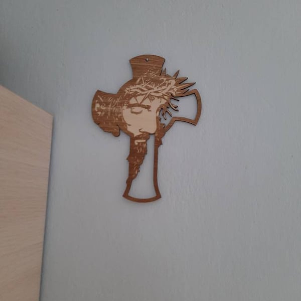 Jesus and Cross Laser Cut File. Vector File for Laser Cutting. Wall Art ...