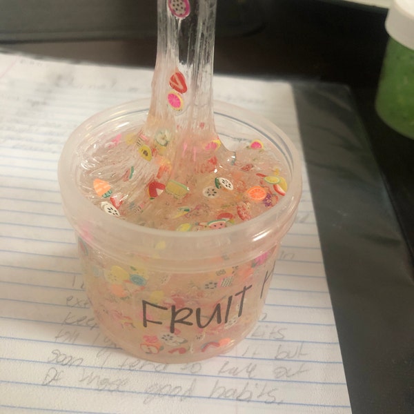 Clear Fruit Slime ~ Detox Water ~ Clay Fruit Slices ~ Unscented Slime ...