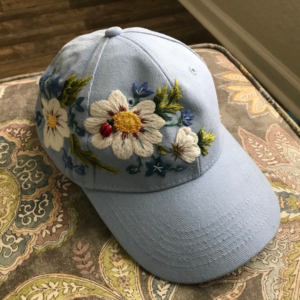 Fashion Gifts for Mom, Hand Embroidered Baseball Cap, Hand Embroidery Hat, Women's Baseball Cap ...