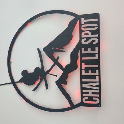 Mountain LED Metal Art Sign / Light up Mountain Metal Sign / Multi ...