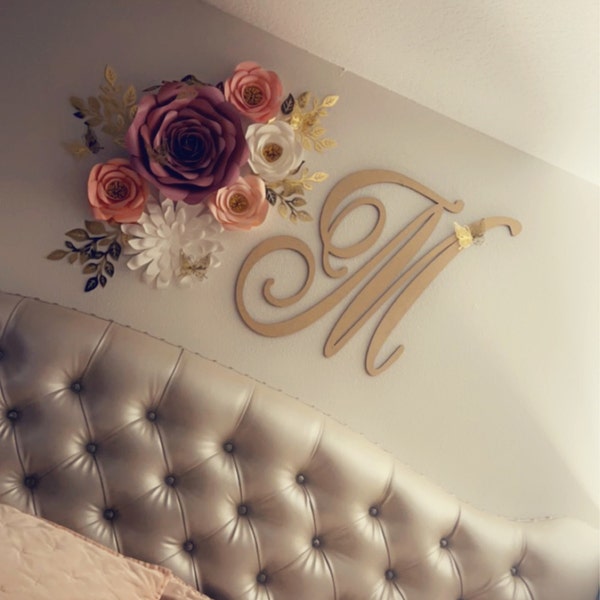 Wooden Monogram Letter "m" - Large or Small, Unfinished, Cursive Wooden ...