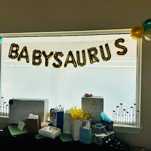 Babysaurus Balloon Banner Dinosaur Birthday Dino Decor Dinosaur Baby ...