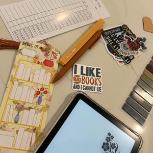 Book Annotation Set: Reading Log, Tabs, Bookmark, Pen & Stickers - Etsy