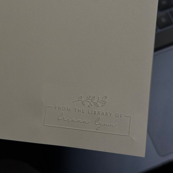 Greenery Book Embosser Personalised | Book Plate Embosser | Rubber ...