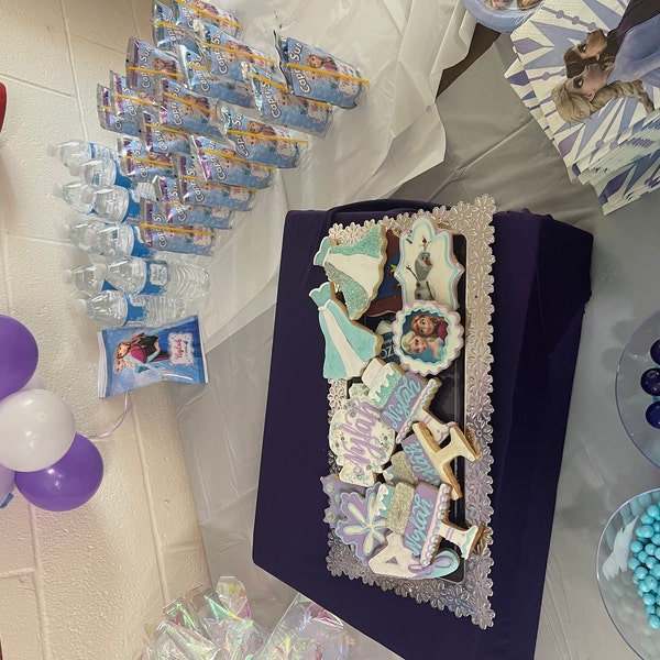 Frozen Elsa Anna Birthday Party Juice Pouch Label Beautiful Glitter ...