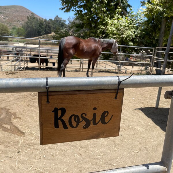 Horse Stall Sign, Stable Name Plate, Barn Name Sign, Horse Stall Name ...
