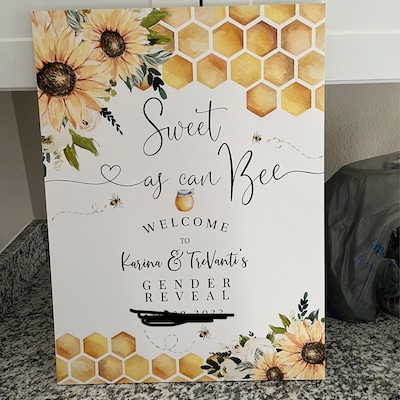 Editable Sunflower Bee Sweet as Can Bee Baby Shower Sprinkle Welcome ...