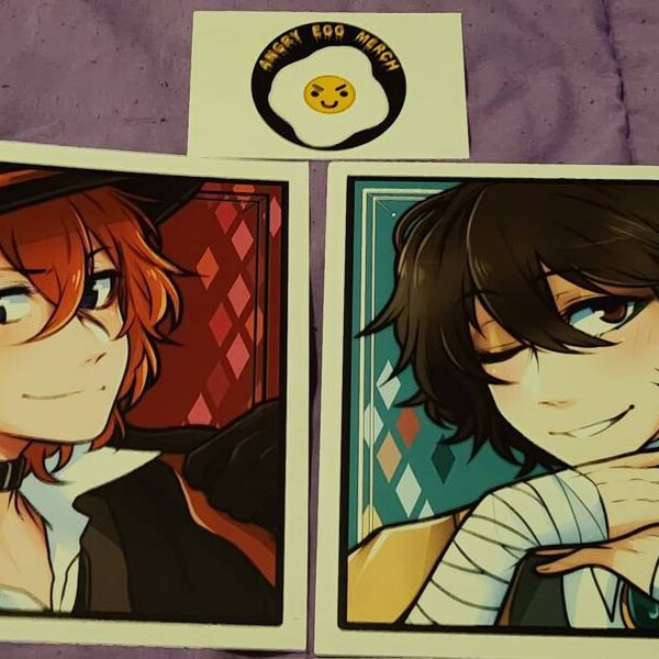 Bungou Stray Dogs Art Print / Soukoku Art Print / Dazai Osamu / Chuuya ...
