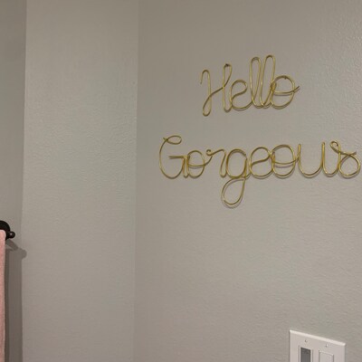 Hello Gorgeous Sign, Wire Art Wall Decor, Wire Signs, Spa Decor, Salon ...