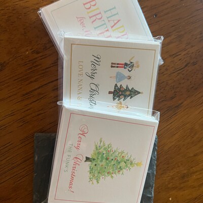 Personalized Watercolor Christmas Calling Card or Sticker Nutcracker ...