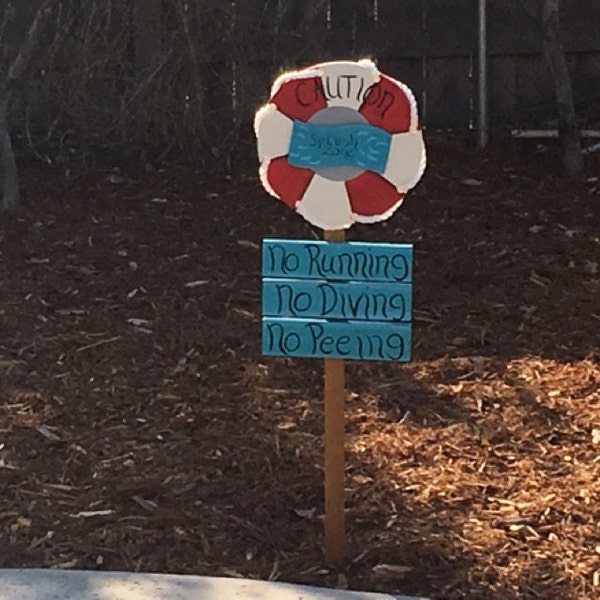 Splash Zone Pool Yard Sign - Etsy