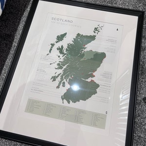 Vibrant Munro Checklist Prints Munro Bagging Checklist Munro Gift 2 A3 ...