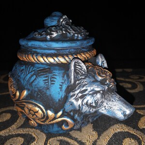 Wolf Head Apothecary Jar Potion Bottle / Gothic Home Decor Wiccan Altar ...