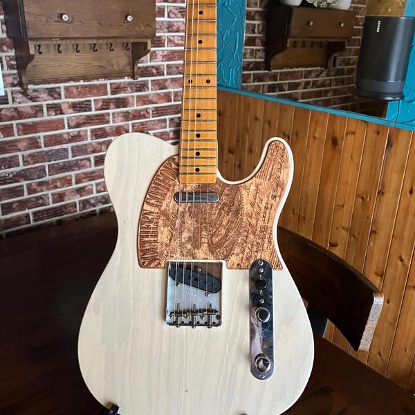 Custom White Psychedelic Textured Pickguard - Fits Fender Telecaster ...