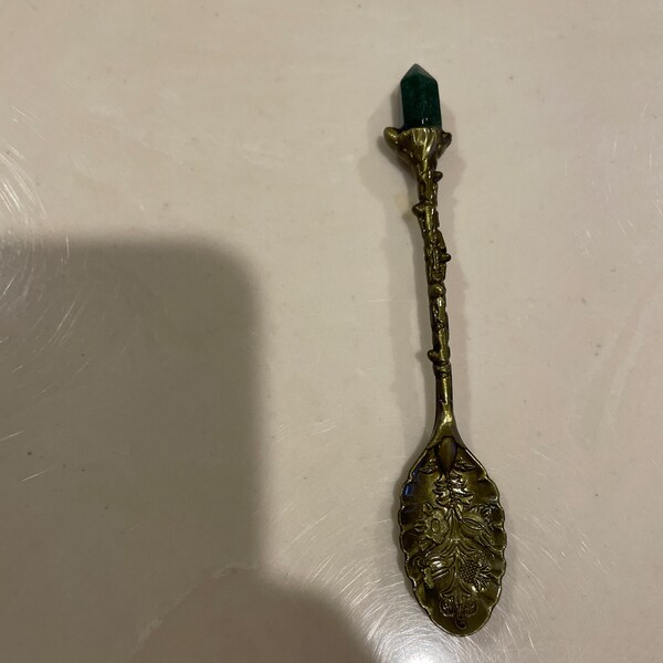 Crystal Witch Spoon Green Aventurine, Crystal Spoon, Altar Tools ...