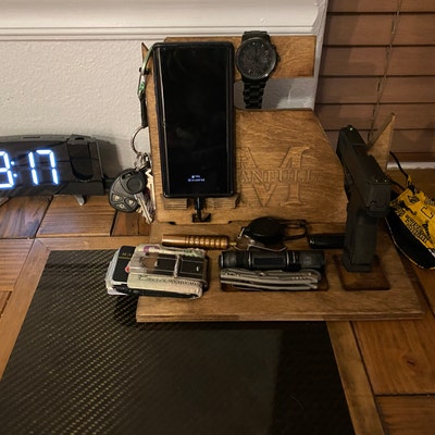 Sports Team Wooden Desk Organizer Nightstand Plaque Cell Phone - Etsy