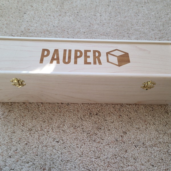 Wooden Trading Card Deck Box With Hinged Lid Box With Dividers Fits ...