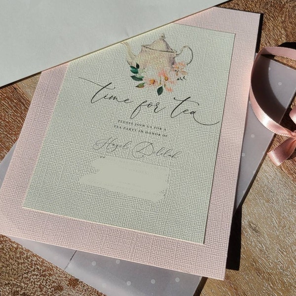 Time for Tea Party Invitation Template DIY Birthday Invite Let's ...