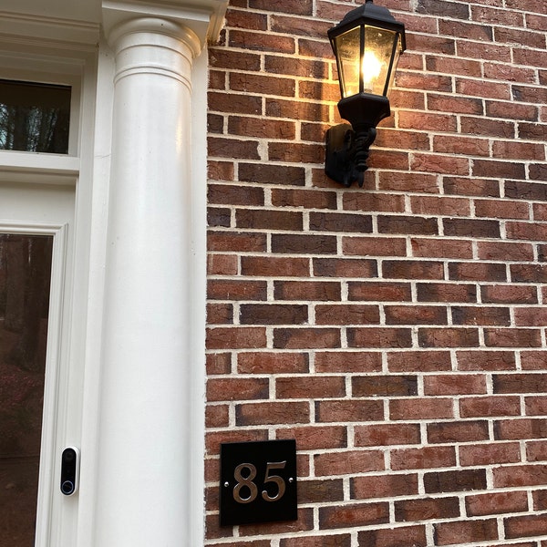 Modern Large Granite and Chrome House Number (1 to 999 Available) - Etsy