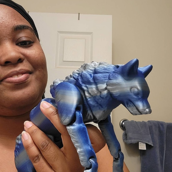 Articulated 3D Printed Giant Wolf Fidget Toy - Etsy