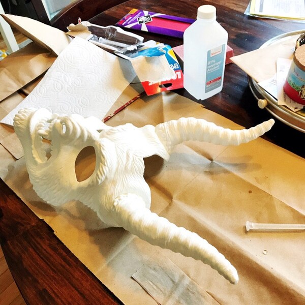 Horned Demon Mask, Cast Resin Mask Kit, Scary Monster Mask, Animal ...