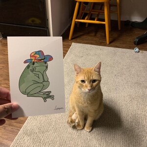 Sheet Ghost Frog Print Watercolor Art Funky Room Decor Spooky Frogs - Etsy