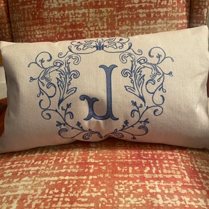 FRENCH COUNTRY MONOGRAM Pillow Cover, French Cottage Personalized ...