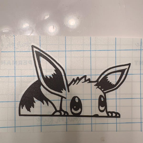 Peeking Eevee Outline PKMN Vinyl Decal ; Laptop Decal ; Bumper Sticker ...