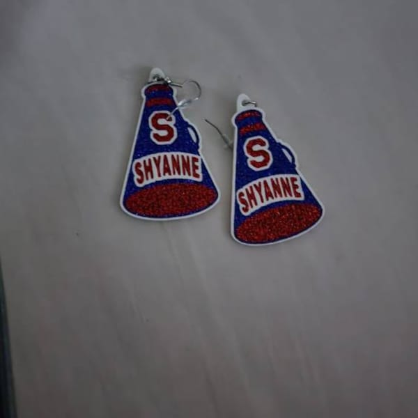 Custom Cheer Earrings Megaphone Earrings - Etsy