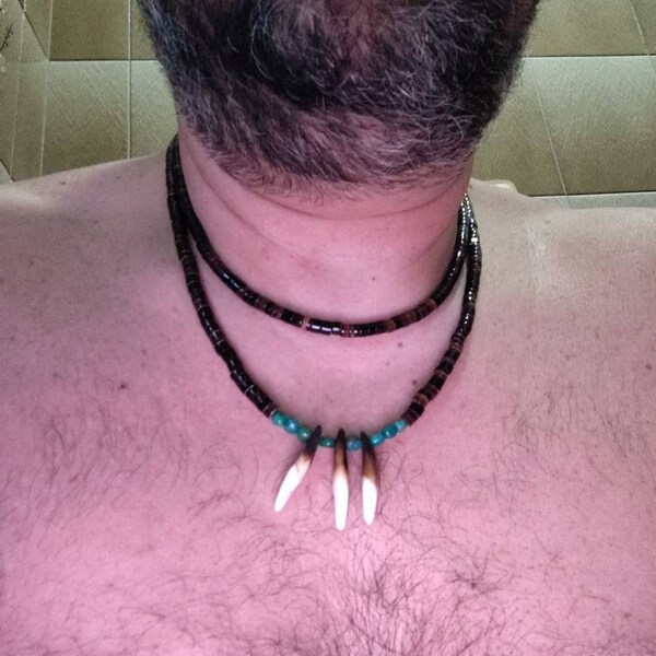 Wolf Tooth Necklace, Mens Wolf Tooth Necklace, Wolf Necklace, Animal ...