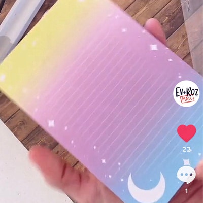 Cute Pastel Stars and Moon Lined Notepad Celestial Stationery - Etsy