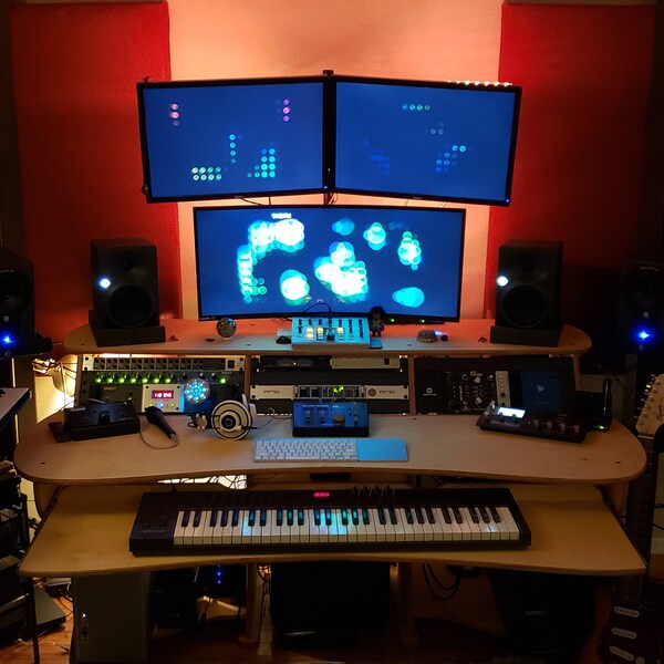Recording Studio Desk 12RU Workstation Cabinet Grade Birch Plywood With ...