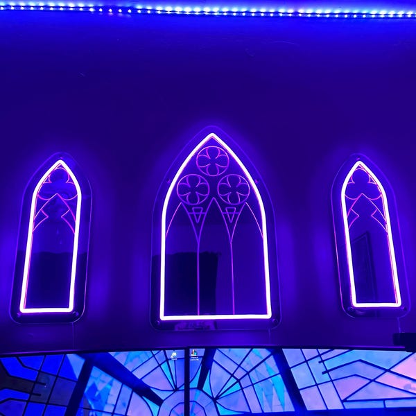 Gothic Mirror Neon Sign: Cathedral Arch Window, Goth Decor, Christmas ...