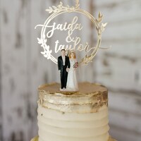 Gold Cake Topper With Names, Personalized Cake Topper, Custom Names ...