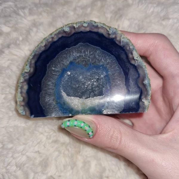 Blue Agate Geode, Brazilian Agate Geode, Geode, Crystal, Blue, Natural ...