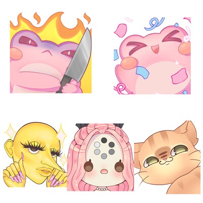 Custom Animated Twitch Emotes Discord Cute Emoticons Chibi Animals ...