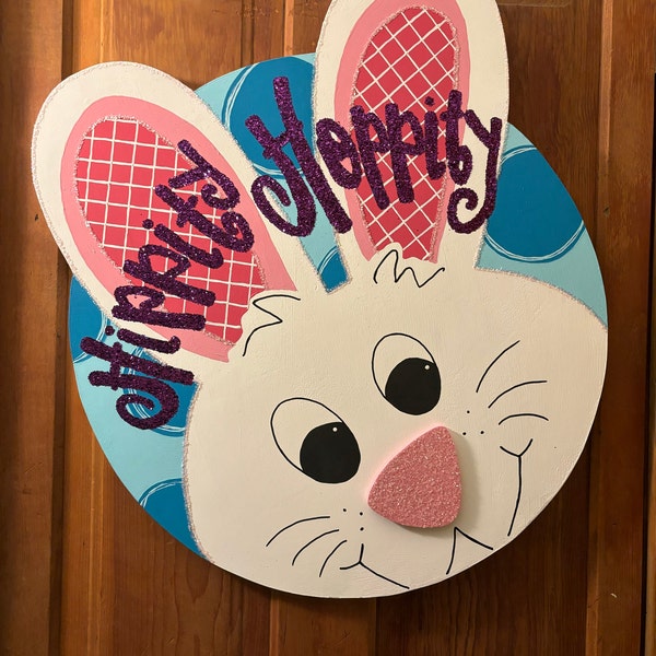 Hippity Hoppity Easter Bunny Door Hanger Downloadable File Printable ...