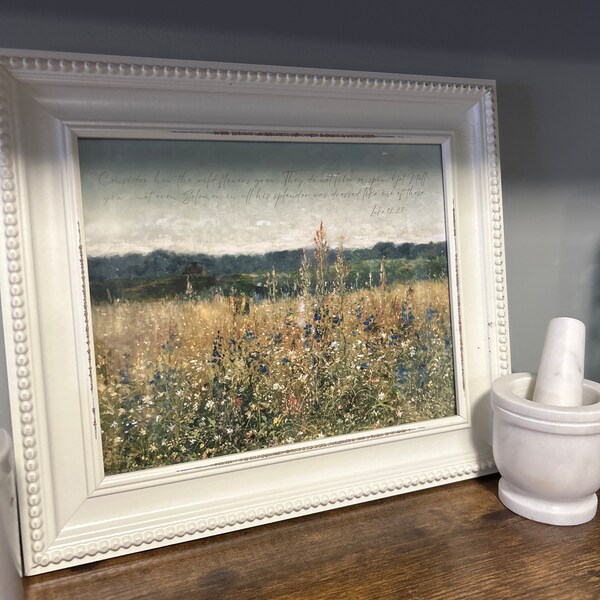 Christian Vintage Wall Art, Green Gingham, Cottage Core Home Decor ...