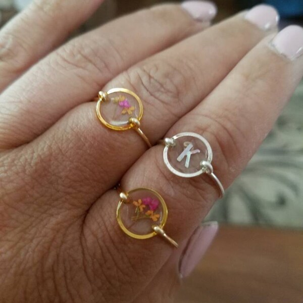 Real Flower Ring/resin Ring/pressed Flower Resin Ring/plant Ring ...