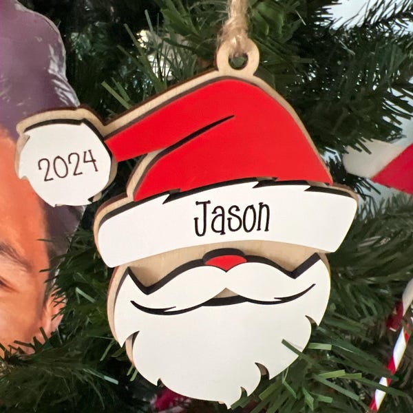 Personalized Santa Ornament | Personalized Santa Tag | Christmas ...
