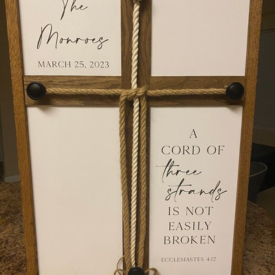 A Cord of Three Strands Unity Ceremony Braided Cord Cross Sign With ...