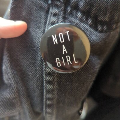 Not a Boy, Not a Girl & Gendervoid Badges 38mm Nonbinary Agender Black ...