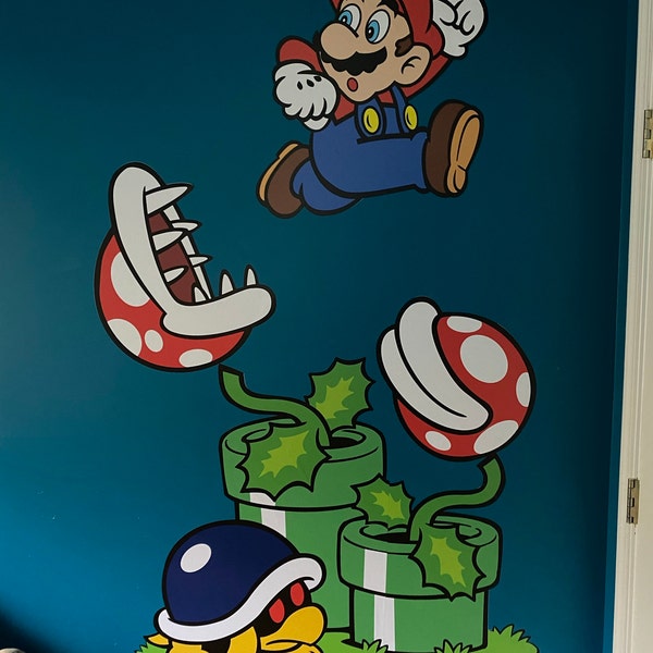 Removable Super Mario Wall Decal Nintendo Games Wallpaper Mario Bros ...