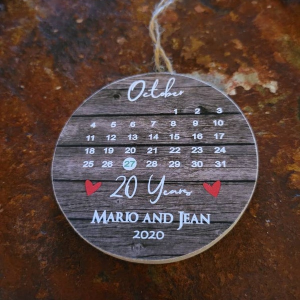 Ornament Anniversary 15 Years, Anniversary Ornament Wood, Anniversary ...