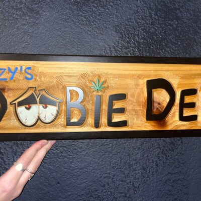 Personalized Doobie Den Sign Gift for Stoner / Unique Weed Smoker Man ...