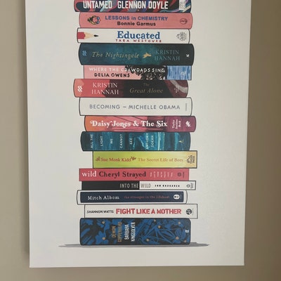 Custom Book Painting Book Stack Art Gift for Book Lovers Favourite ...